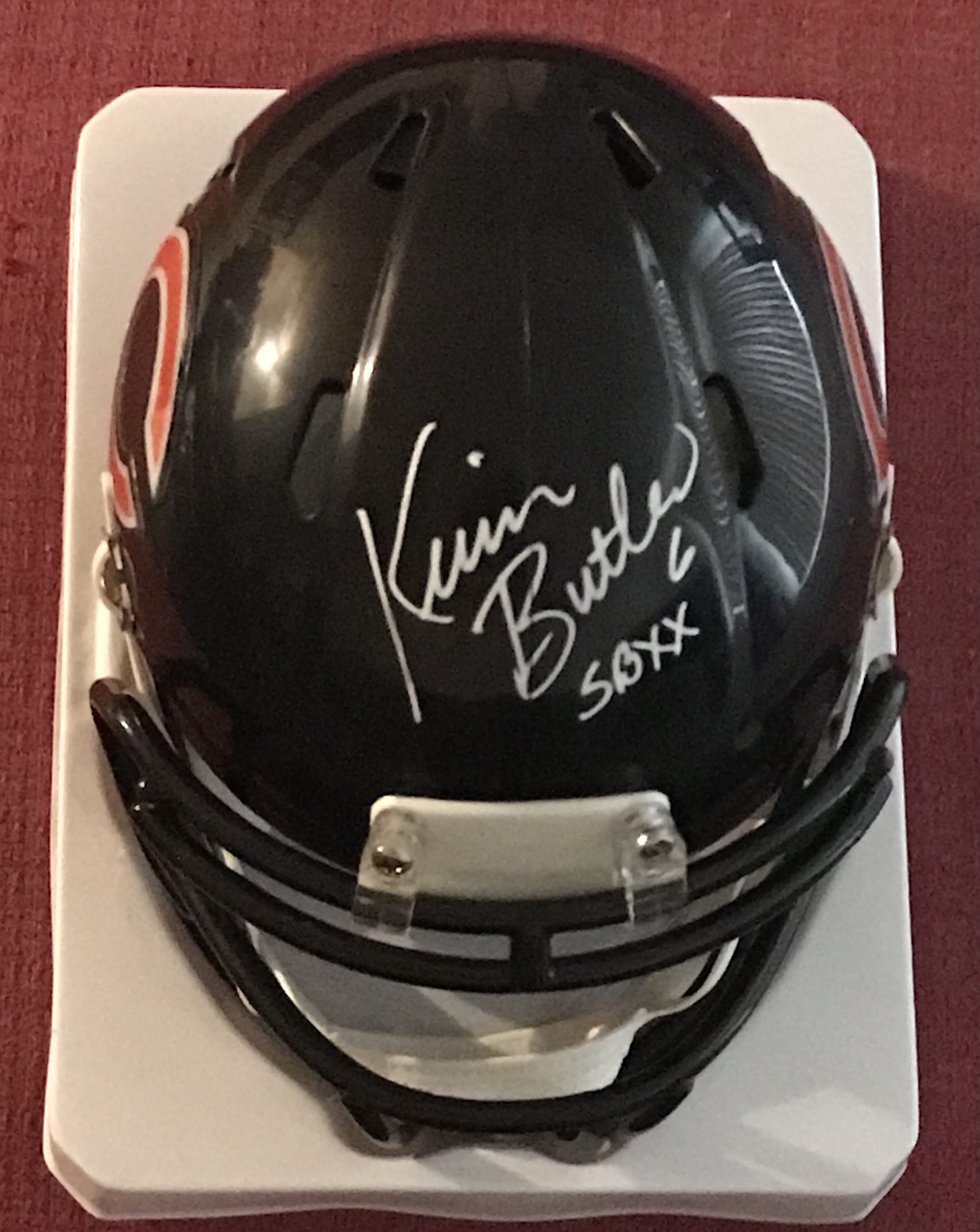 Kevin Butler Signed Bears Mini Helmet w/SBXX Inscr. & CSAC COA ...